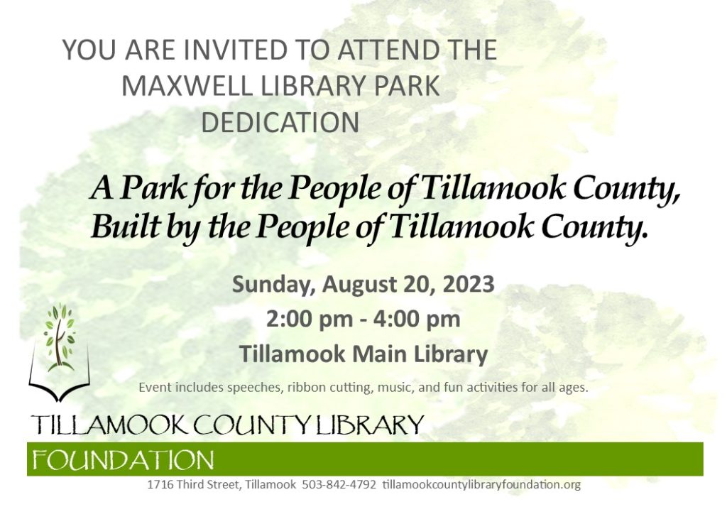 Maxwell Library Park Dedication – Manzanita Oregon Visitor Center