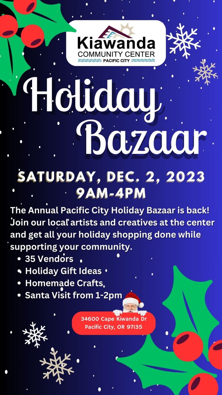 Pacific City 2023 Annual Holiday Bazaar – Manzanita Oregon Visitor Center