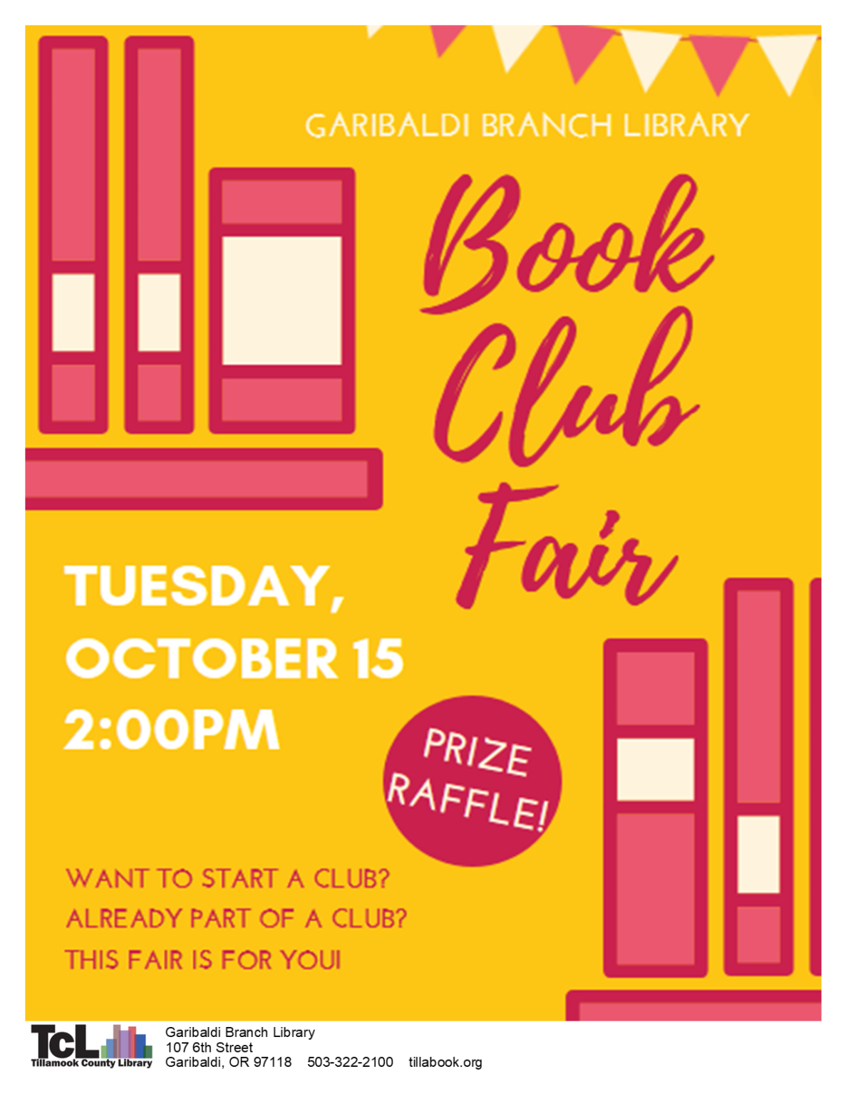 Book Club Fair at Garibaldi Library – Manzanita Oregon Visitor Center